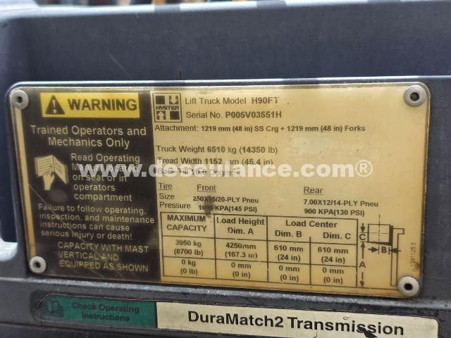 Lote - EMPILHADEIRA GLP M/HYSTER MOD. H90FT, CAPAC. 4,5 TON ...